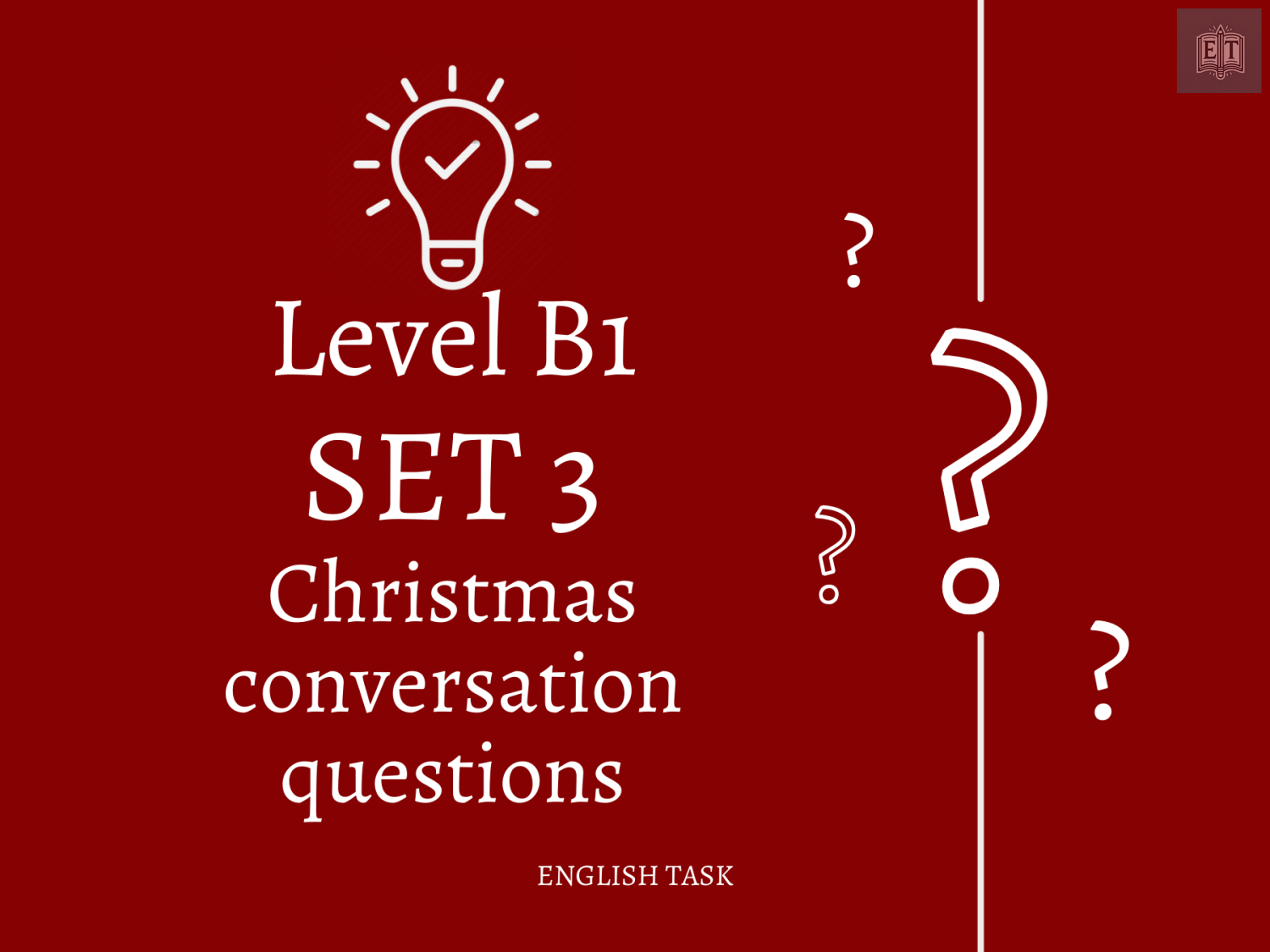 Christmas Conversation Questions B1 – Set 3 Task | Thought-Provoking ...