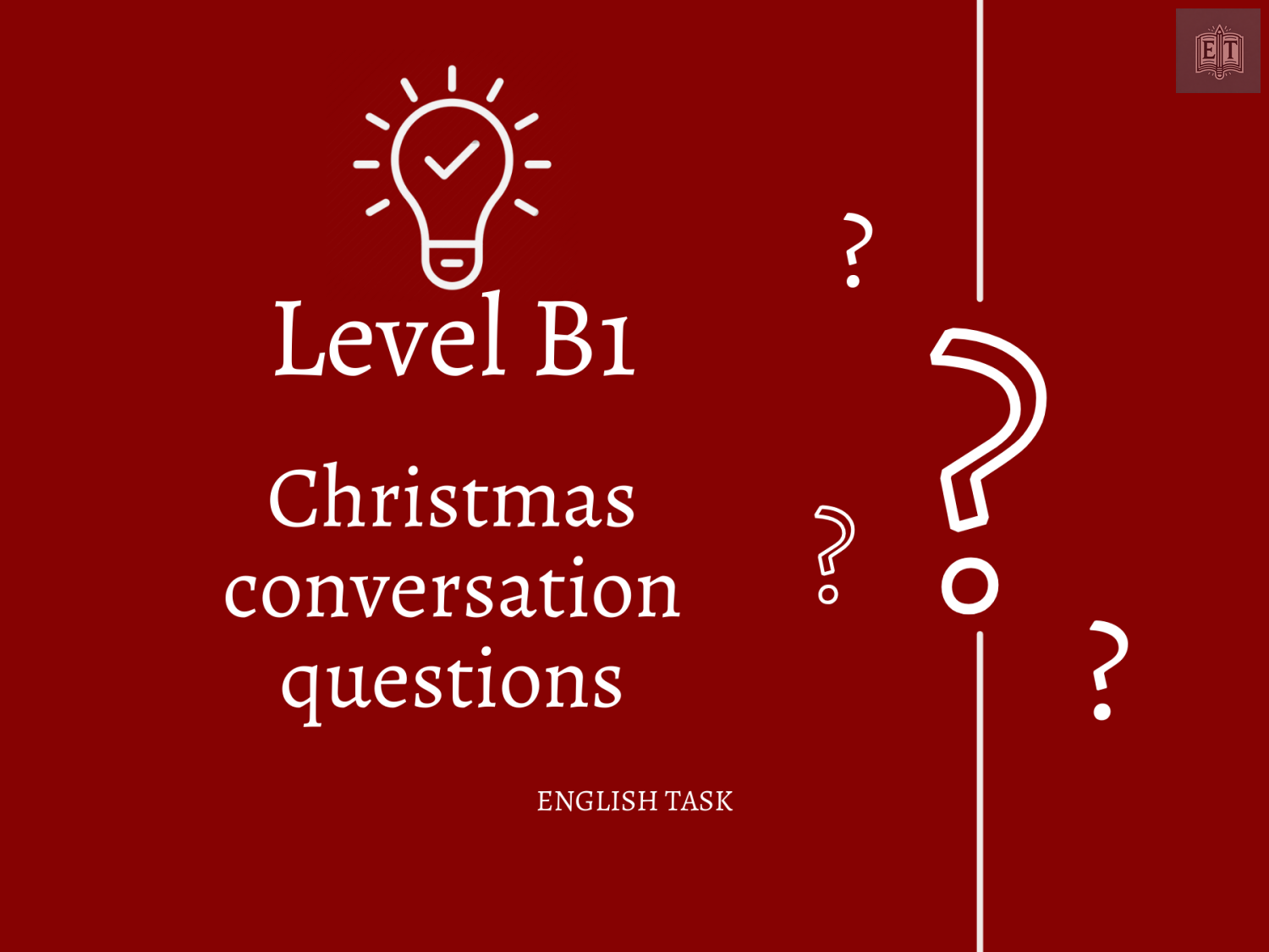 Christmas Conversation Questions (B1 Level) – Interactive Holiday ...