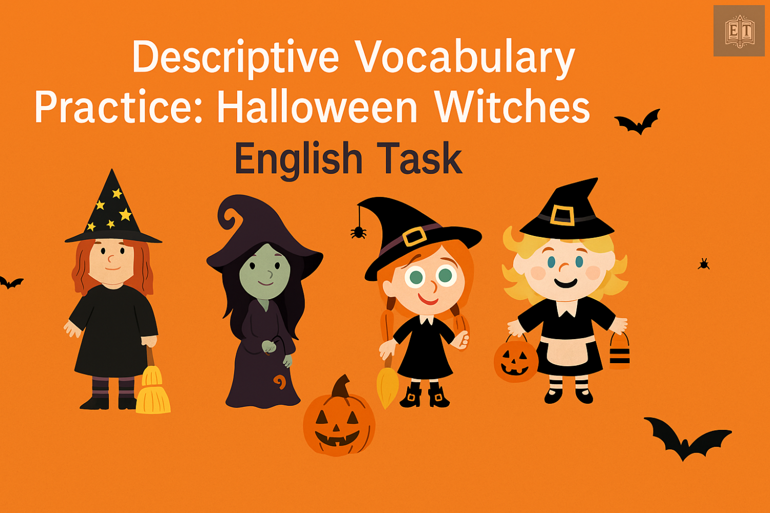 Descriptive Vocabulary Practice: Halloween Witches | English Task