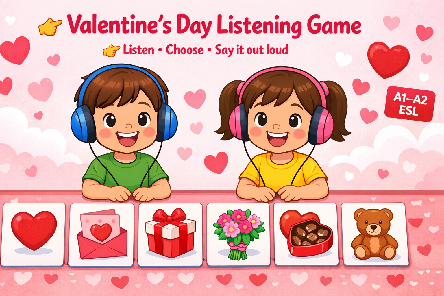 Valentine’s Day Vocabulary Listening Game | Speaking Practice A1–A2 ...